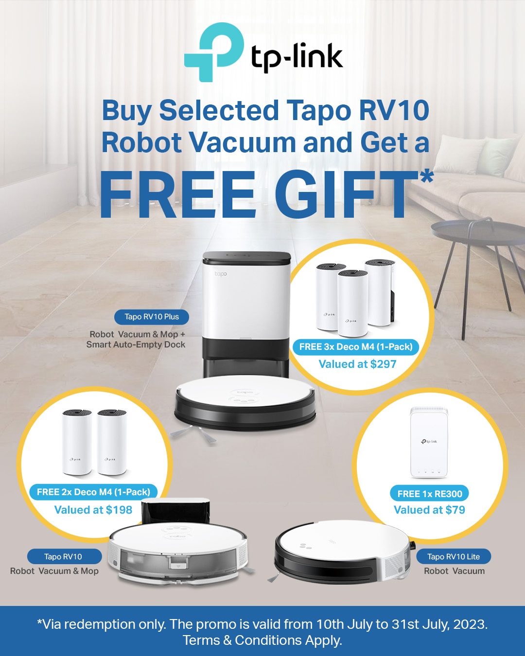 Bonus AC1200 Deco Mesh Router or Range extender with selected TP-Link ...